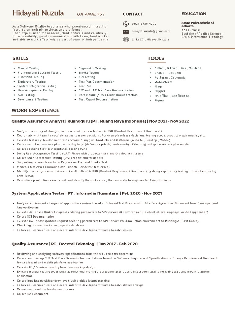 Experienced QA Analyst Resume | PDF | Software | Application Software