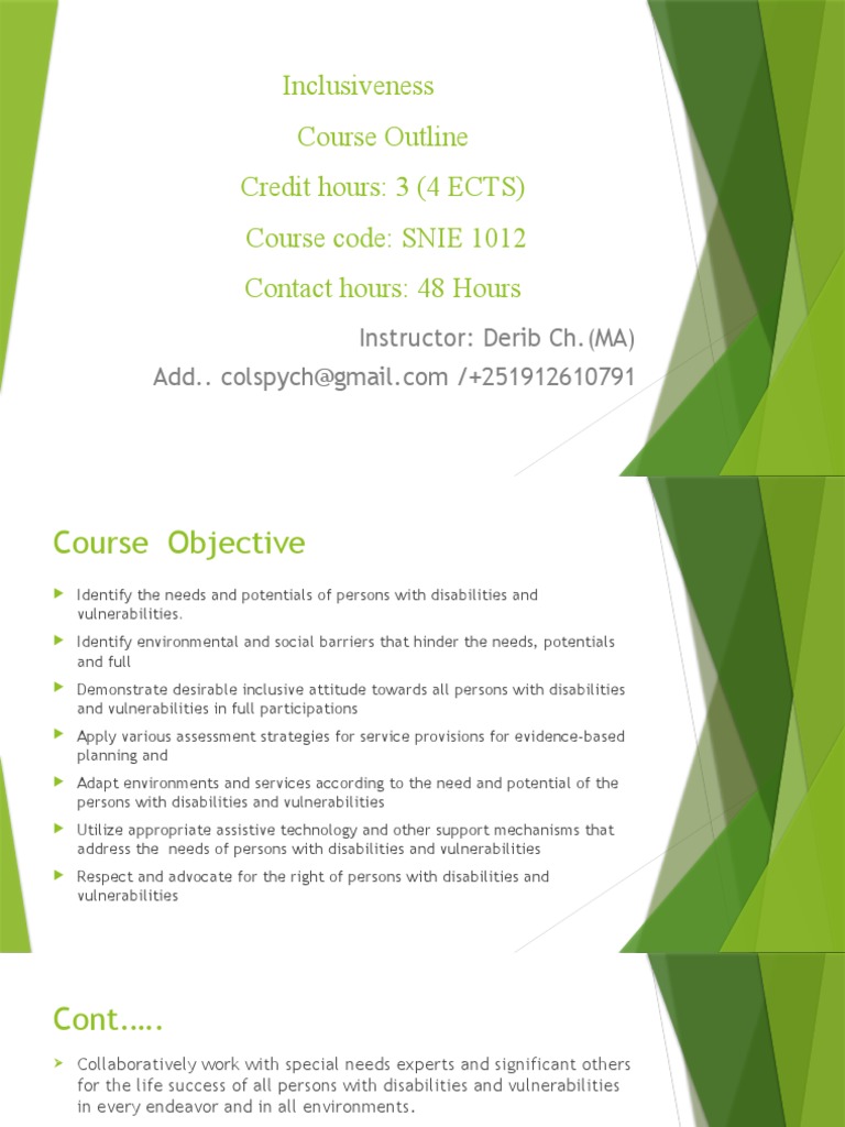 Inclusiveness Course Outline | PDF