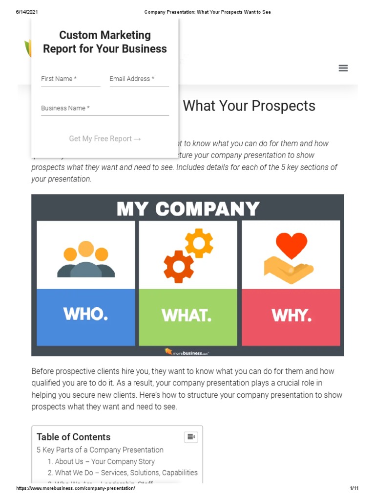 Structuring Your Company Presentation | PDF | Business