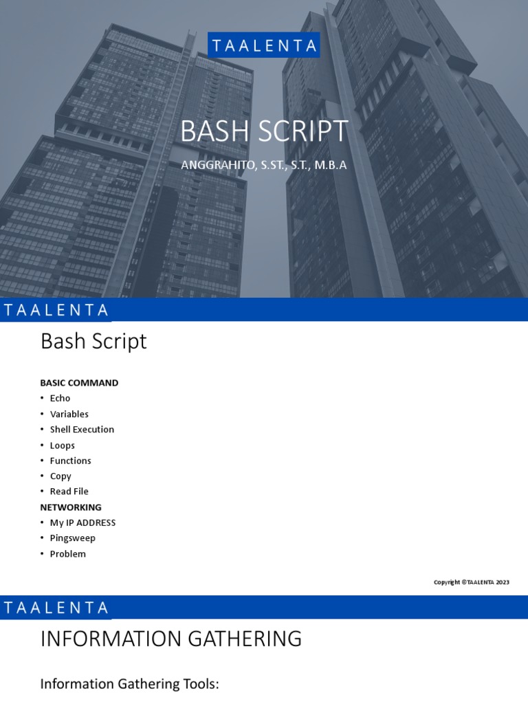 Pertemuan 3 Kelas Pentest Dan EH - Bash - Script | Download Free PDF ...