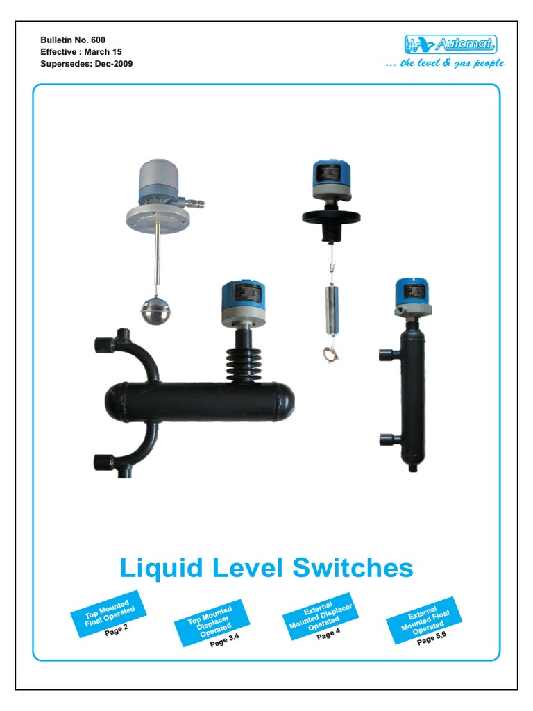 Float Type Level Switch | PDF | Switch | Buoyancy