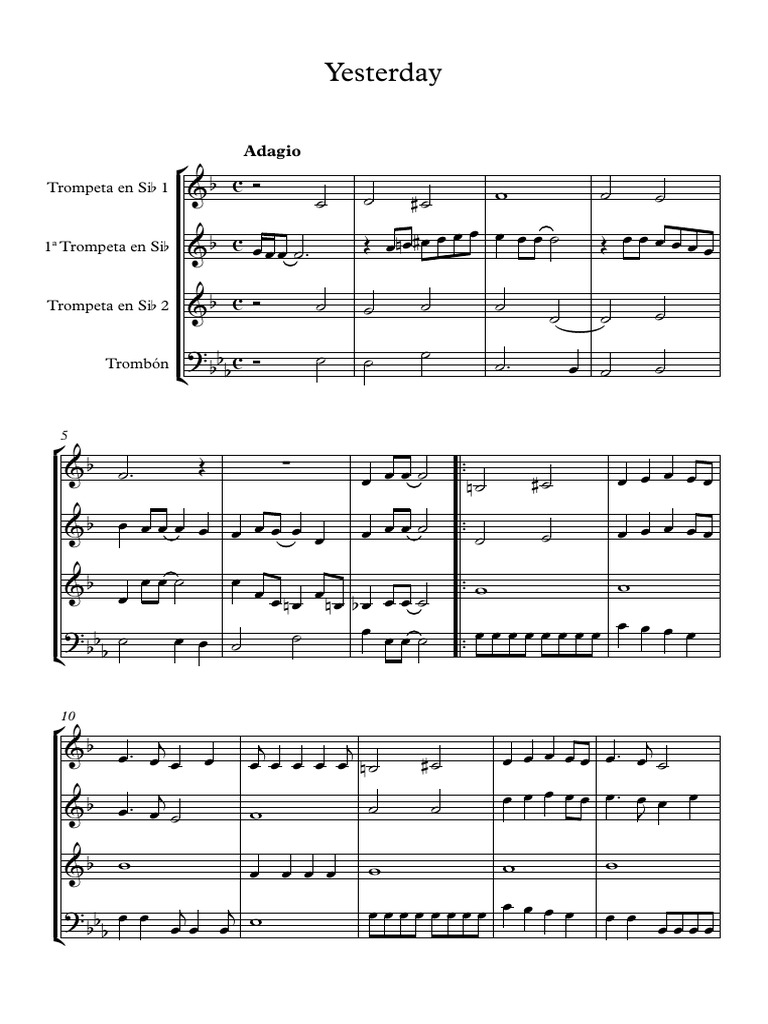 Yesterday - Partitura Completa | PDF
