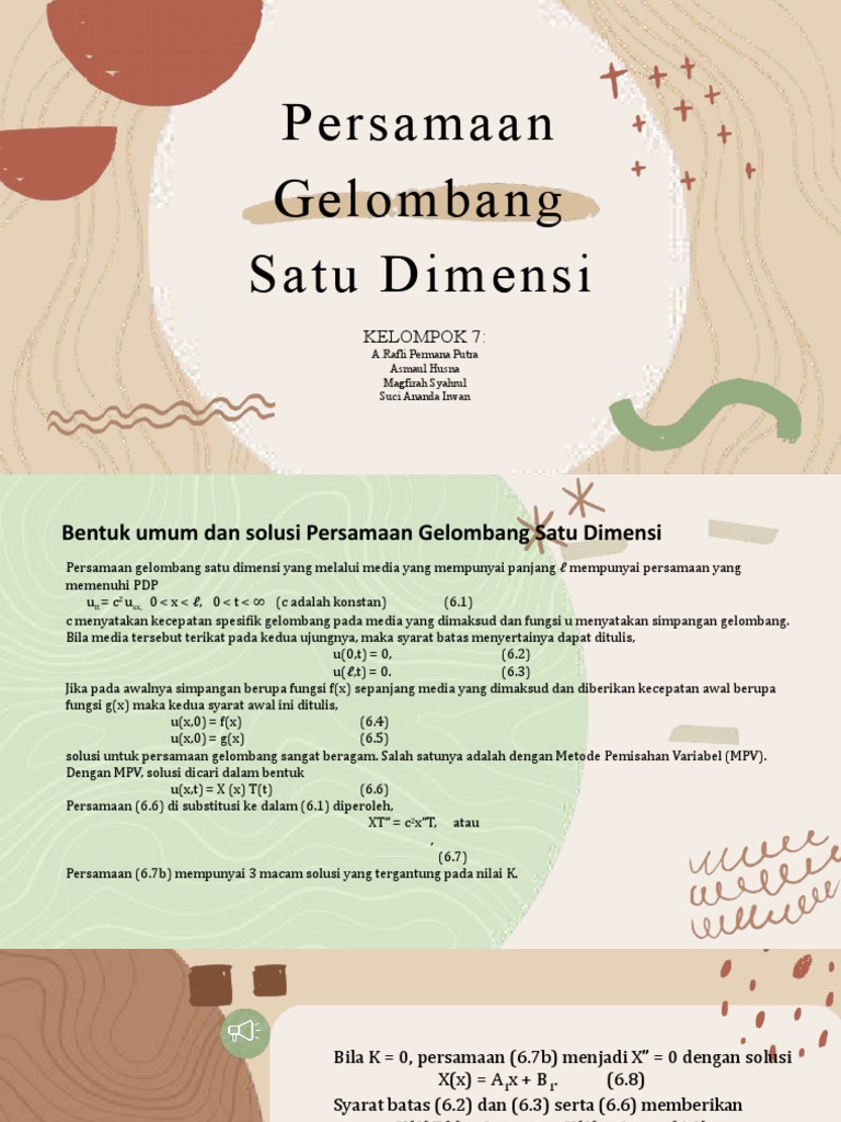 Persamaan Gelombang Satu Dimensi - KLP 7 | PDF