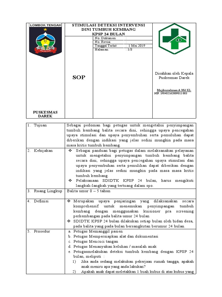 SOP SDIDTK KPSP 24 Bulan | PDF