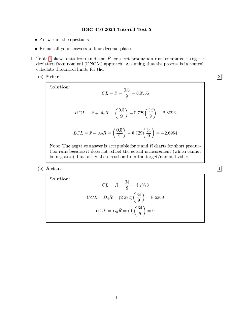 BGC 410 Tutorial 5 S1 2023 MEMO | PDF