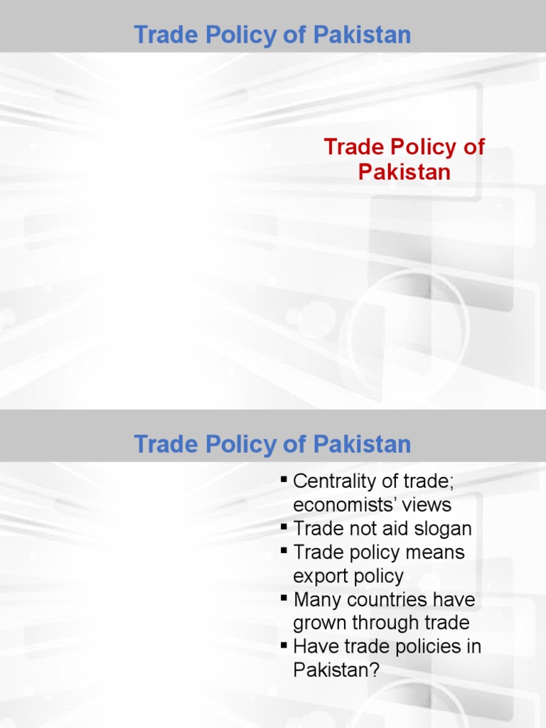 Pakistan's Trade Policy Analysis | PDF | Trade | Subsidy