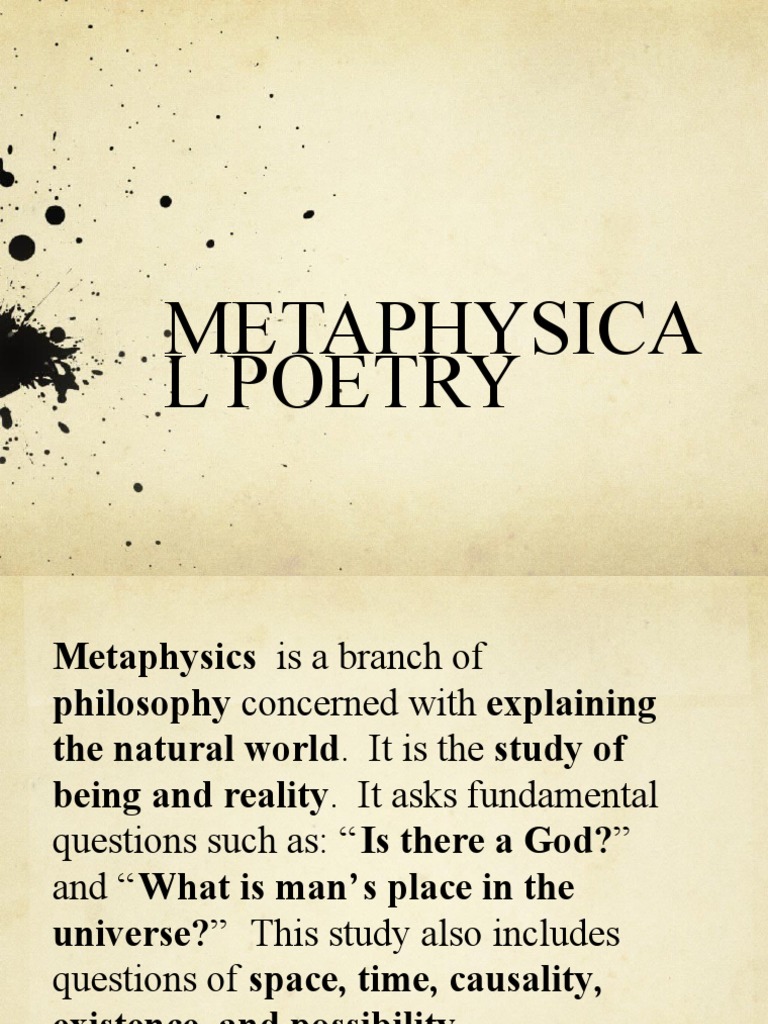 Metaphysical Poetry | PDF | Poetry | Metaphysics
