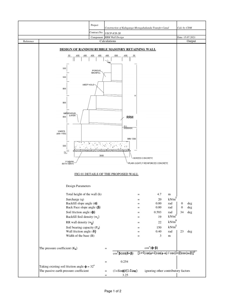 Design of RRM Wall | PDF | Classical Mechanics | Mechanical Engineering