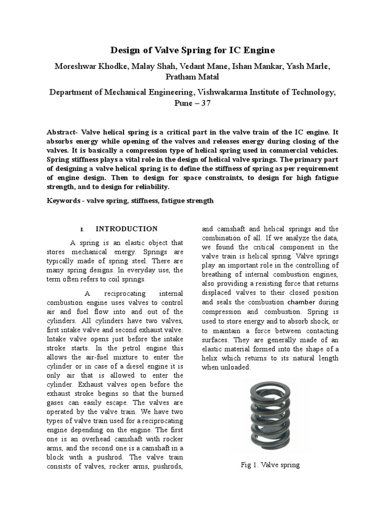 MSD HA Design of Spring For Ic Engine GG | PDF