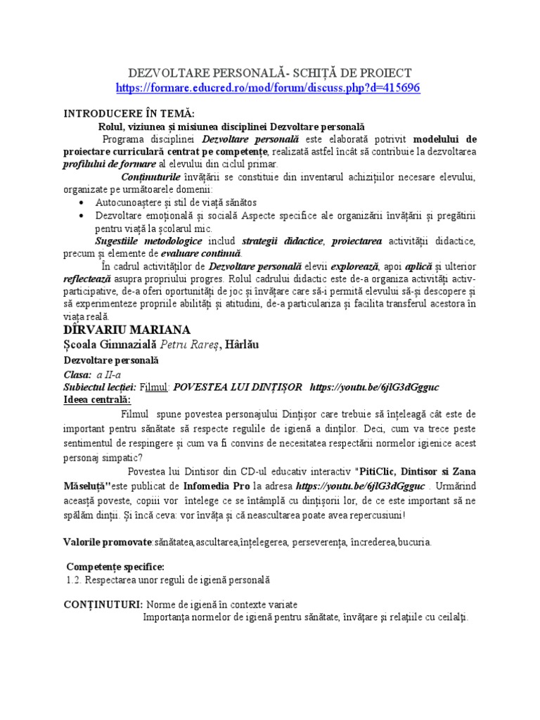 Dezvoltare Personalaschita de Proiect | PDF