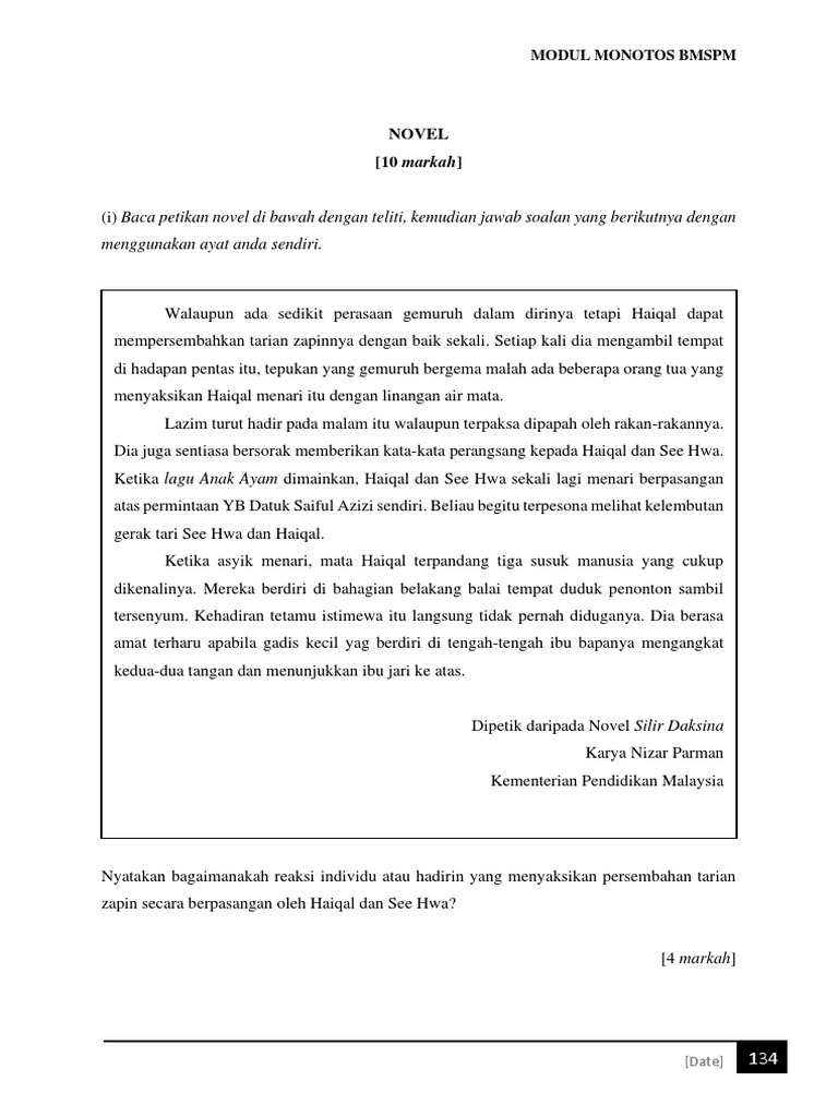 013 MODUL MONOTOS BM SPM KERTAS 2 - Jwp-134-212-1-36 | PDF