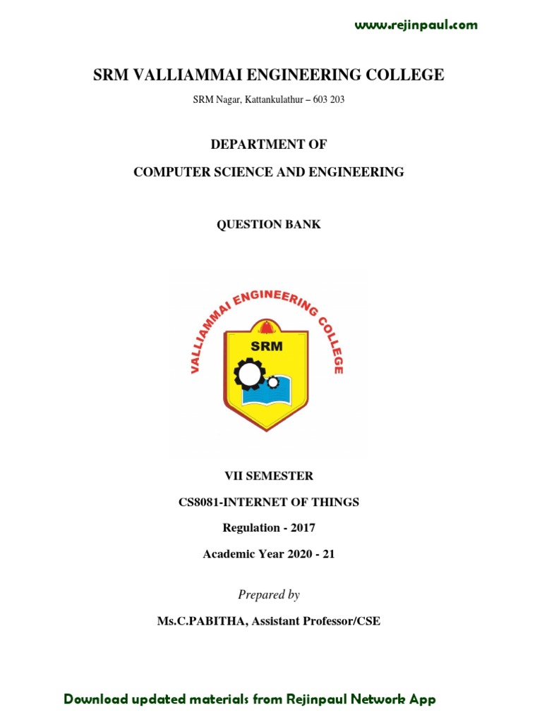 CS8081-Internet of Things | PDF | Internet Of Things | Computer Network