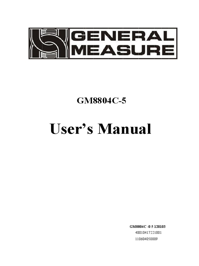 GM8804C-5 User's Manual (With Modbus) New | PDF | Computers