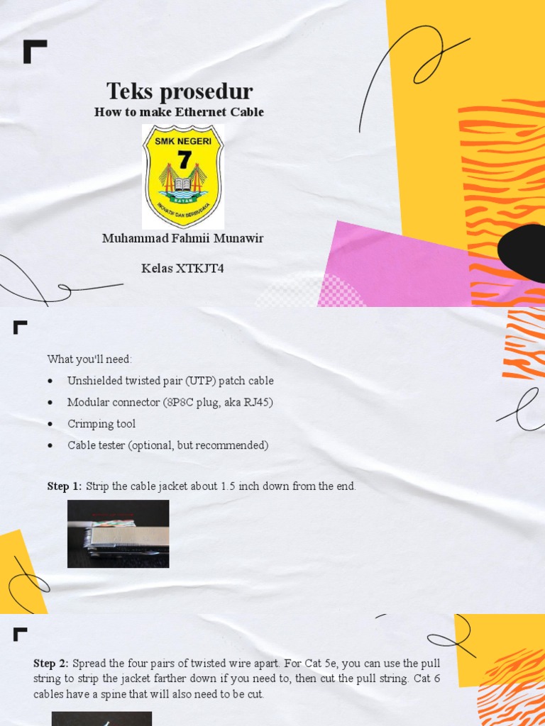 Teks Prosedur - How To Make Ethernet Cable | PDF