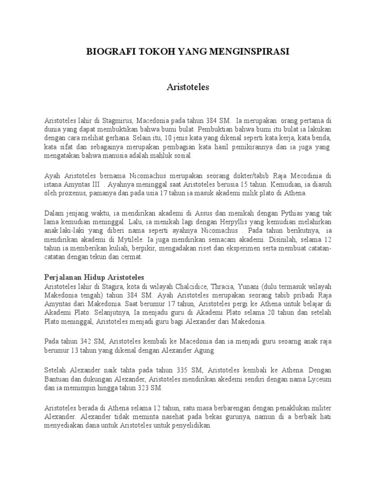 Biografi Tokoh Yang Menginspirasi | PDF