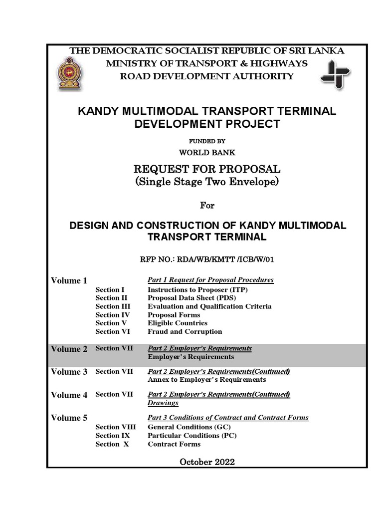 Kandy Multimodal Transport Terminal RFP | PDF