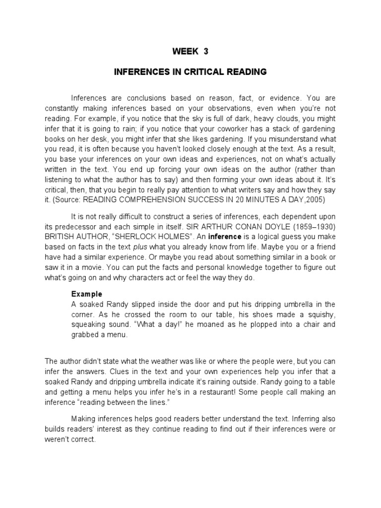 Week 3 Inferences | PDF | Inference | Hernán Cortés