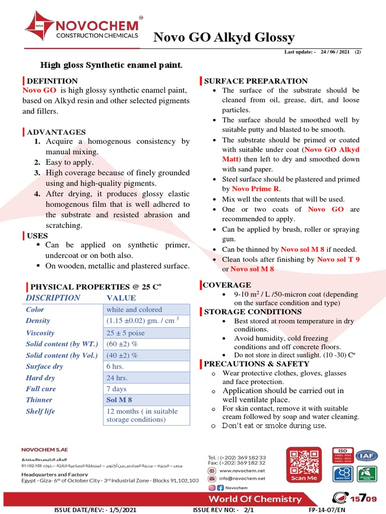 Novo GO ALKYD Glossy | PDF | Paint | Industrial Processes