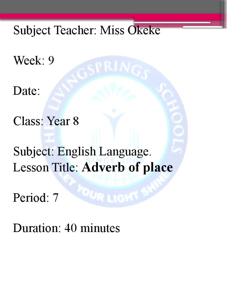 Lesson Slide Template | PDF | Adverb | Linguistics