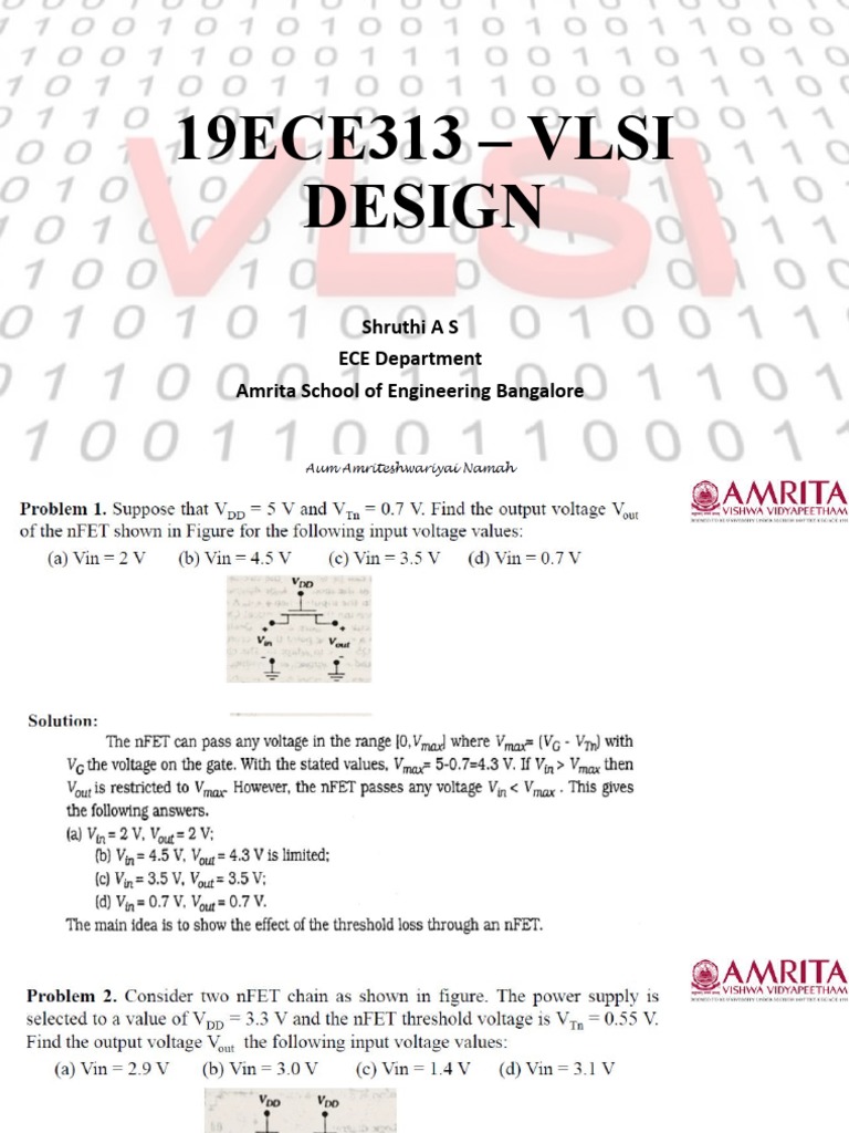 19ece313 - Vlsi Design - Numericals | PDF