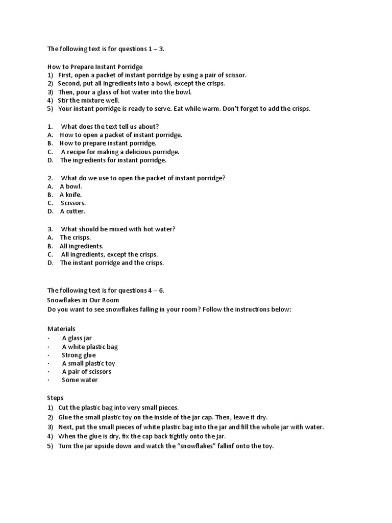 Contoh Soal Text Procedure KL 9 Ganjil | PDF | Photocopier | Teaspoon