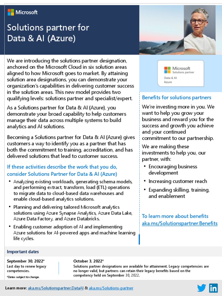 MPN-Solutions Partner For Data & AI Data Sheet | PDF | Microsoft Azure | Artificial Intelligence