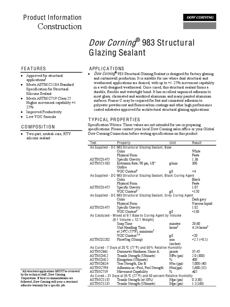 Dow Corning 983 | PDF | Silicone | Glasses