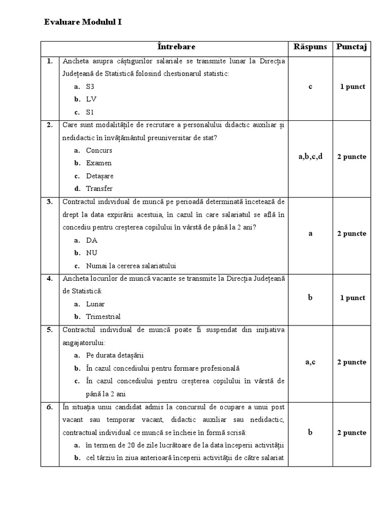 Evaluare Modulul I | PDF