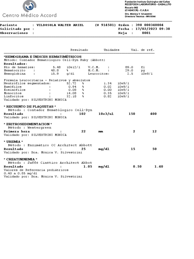 Lab o 2023030123491472 | PDF | Especialidades Medicas | Sistema inmune