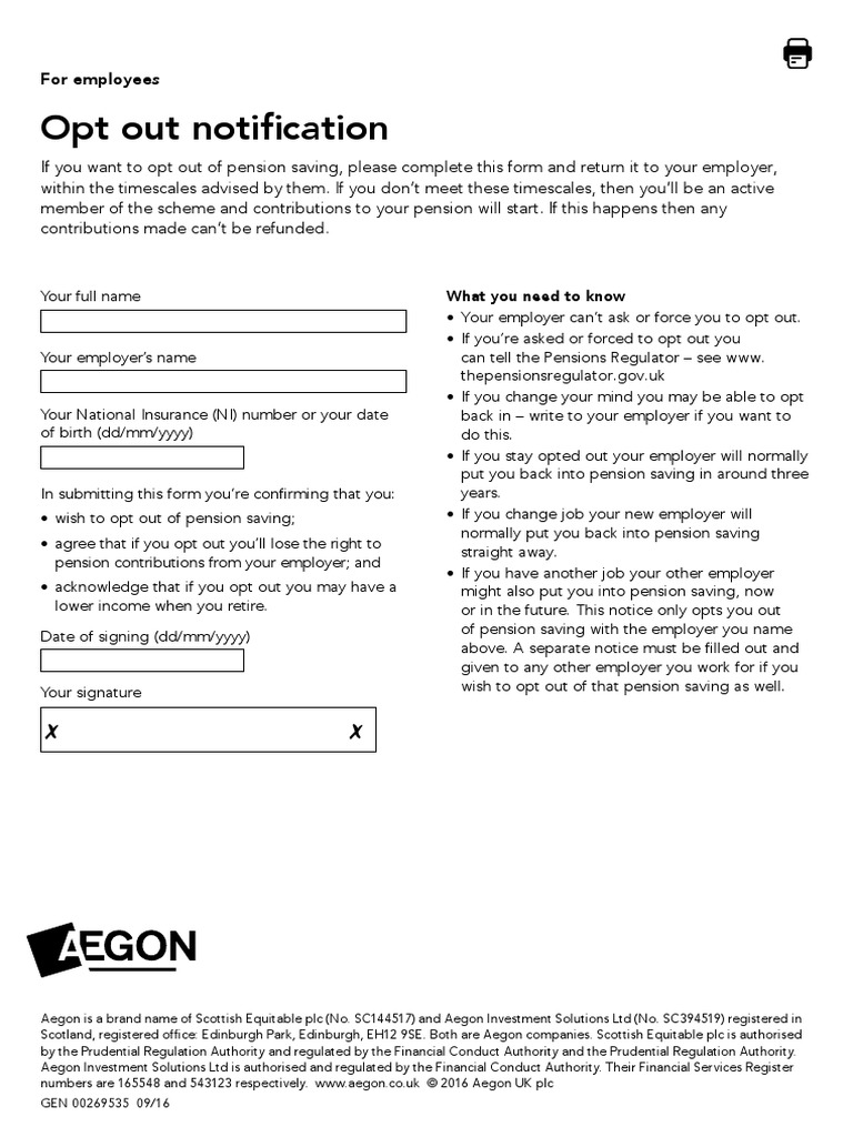 NHS Pension Opt-Out Notification Form | PDF | Career & Growth | Business