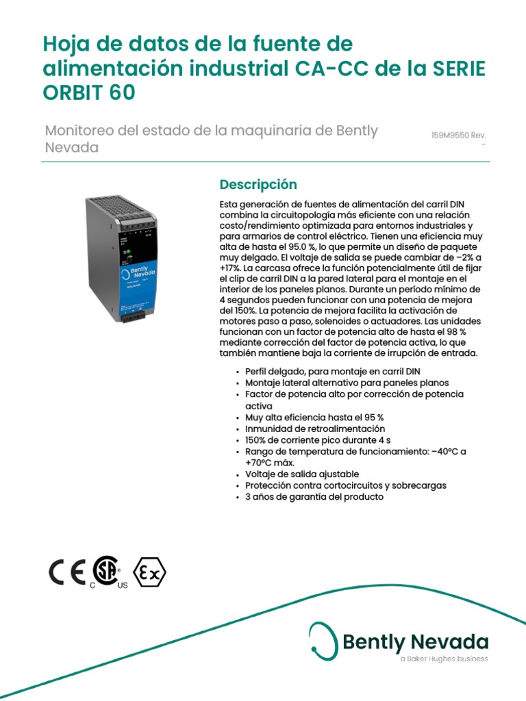 ORBIT 60 SERIES AC and DC Industrial Power Supply Datasheet-SPA ...