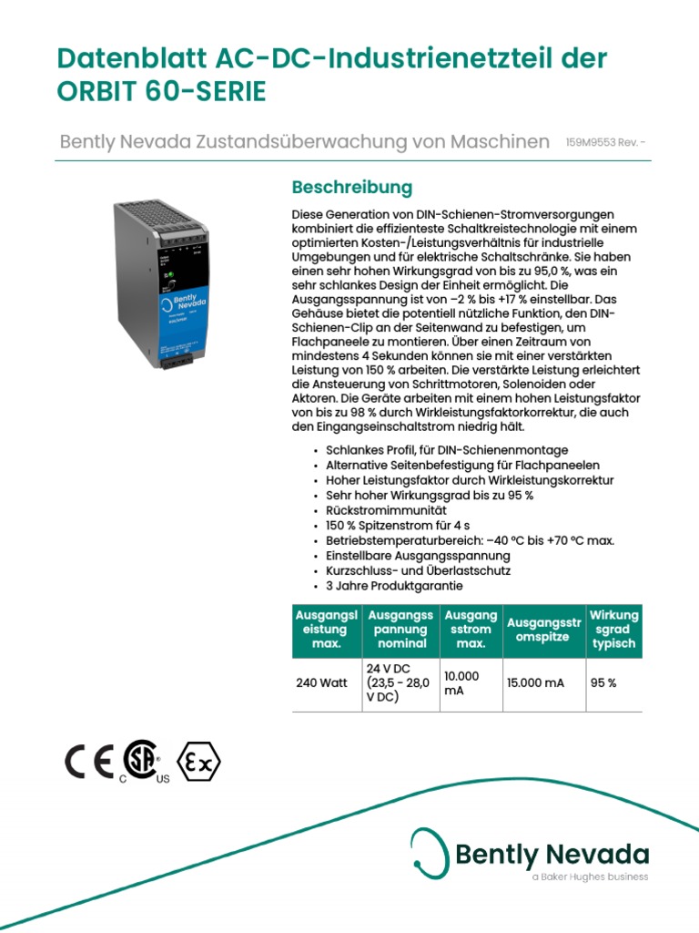 ORBIT 60 SERIES AC and DC Industrial Power Supply Datasheet-DeU ...
