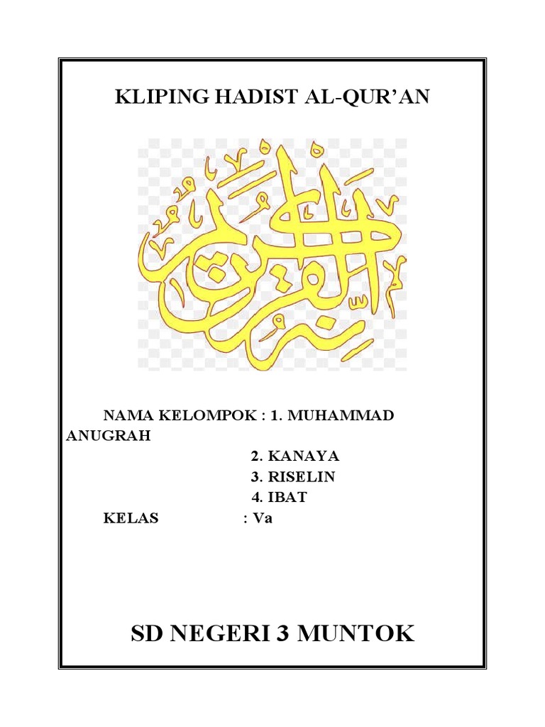 Kliping Hadist Al-Qur'an SD Negeri 3 Muntok | PDF