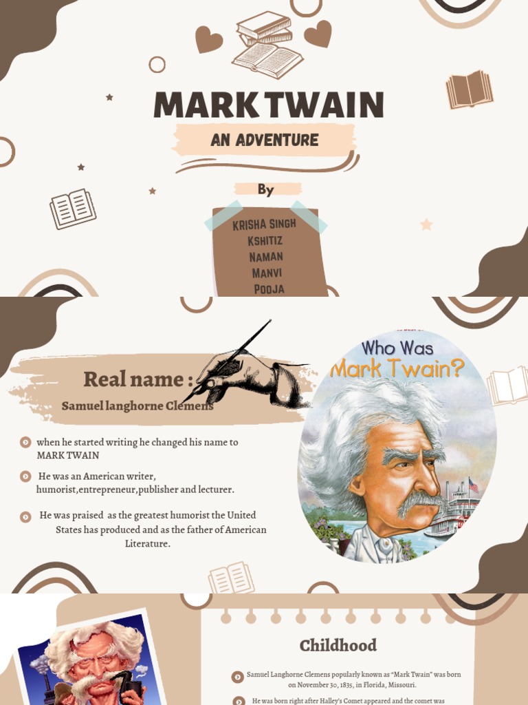 PPT on the journey of Mark Twain | PDF | Mark Twain | Clemens Family