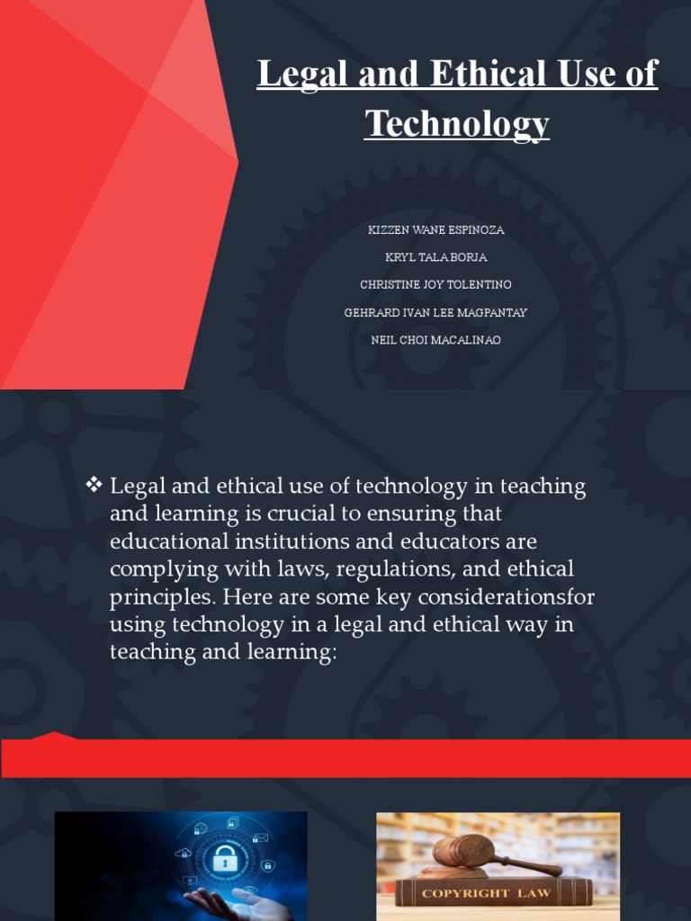 Group 5 Chapter 8 Legal and Ethical Use of Technology (1) | PDF