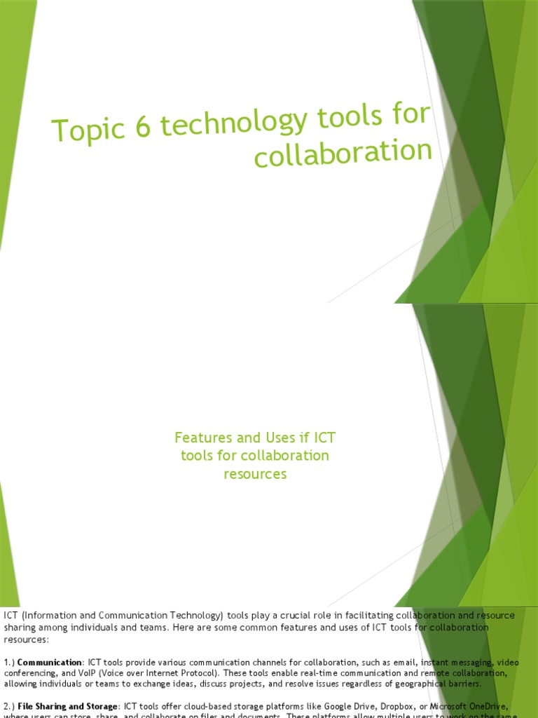 Topic 6 Technology Tools For Collaboration (T.E) | PDF | Educational ...