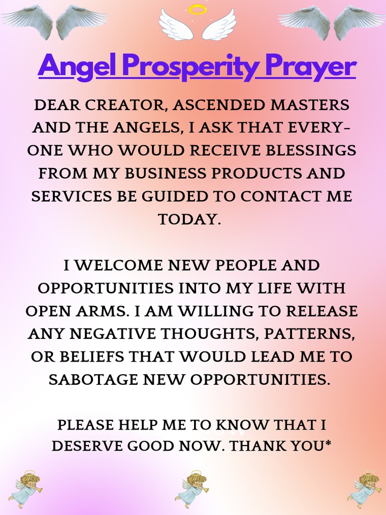 Angel Prosperity Prayer: Book Now | PDF | Prayer | Faith Healing
