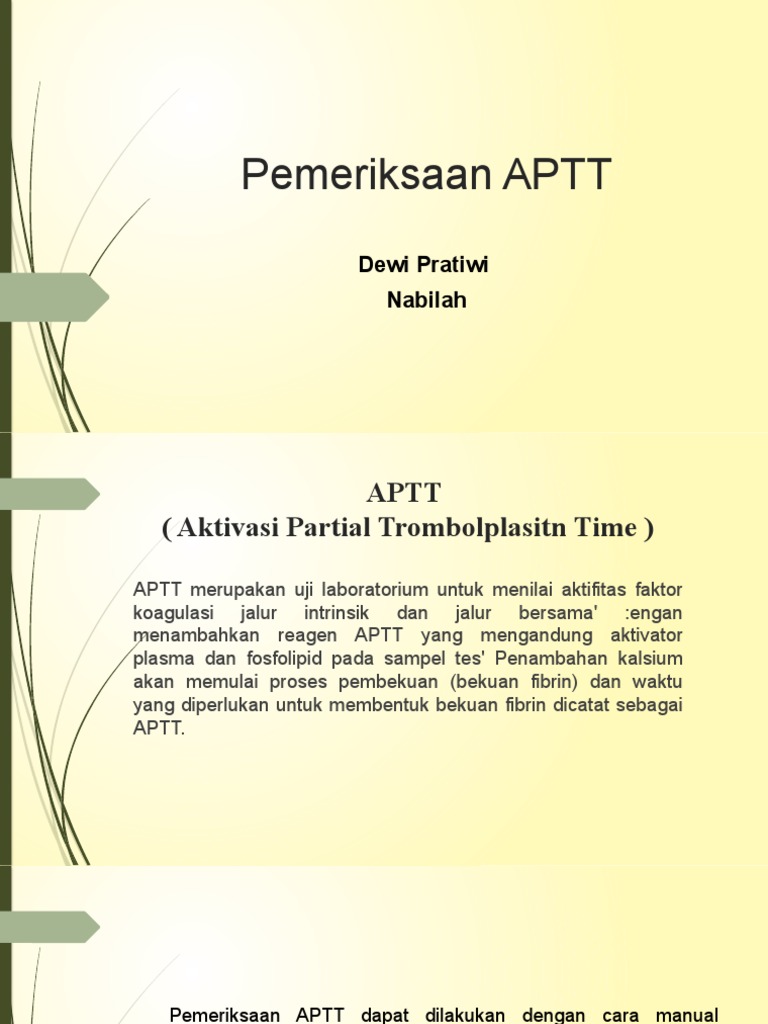 Pemeriksaan APTT | PDF | Sains & Matematika
