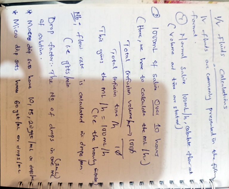 Iv Fluid Calculation Pdf