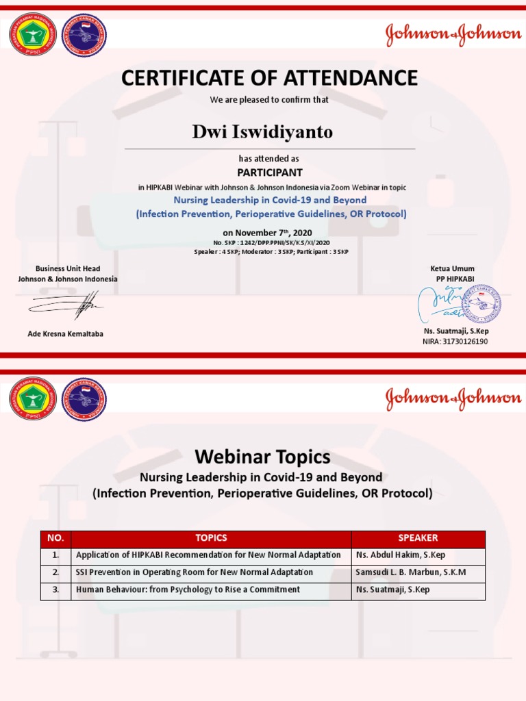 HIPKABI Webinar Certificate - Participant (Dwi Iswidiyanto) | PDF