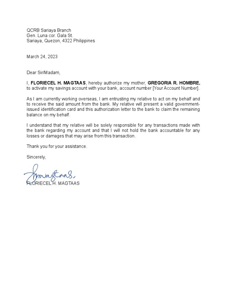 Authorization - QCRB | PDF