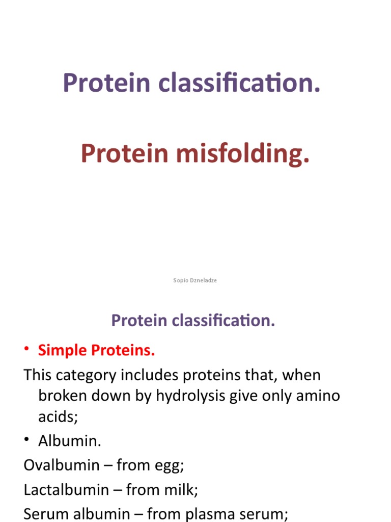 Simple Protein Classification Overview | PDF | Alzheimer's Disease ...
