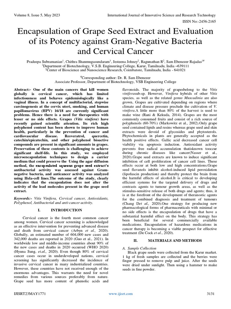Encapsulation of Grape Seed Extract and Evaluation of Its Potency ...