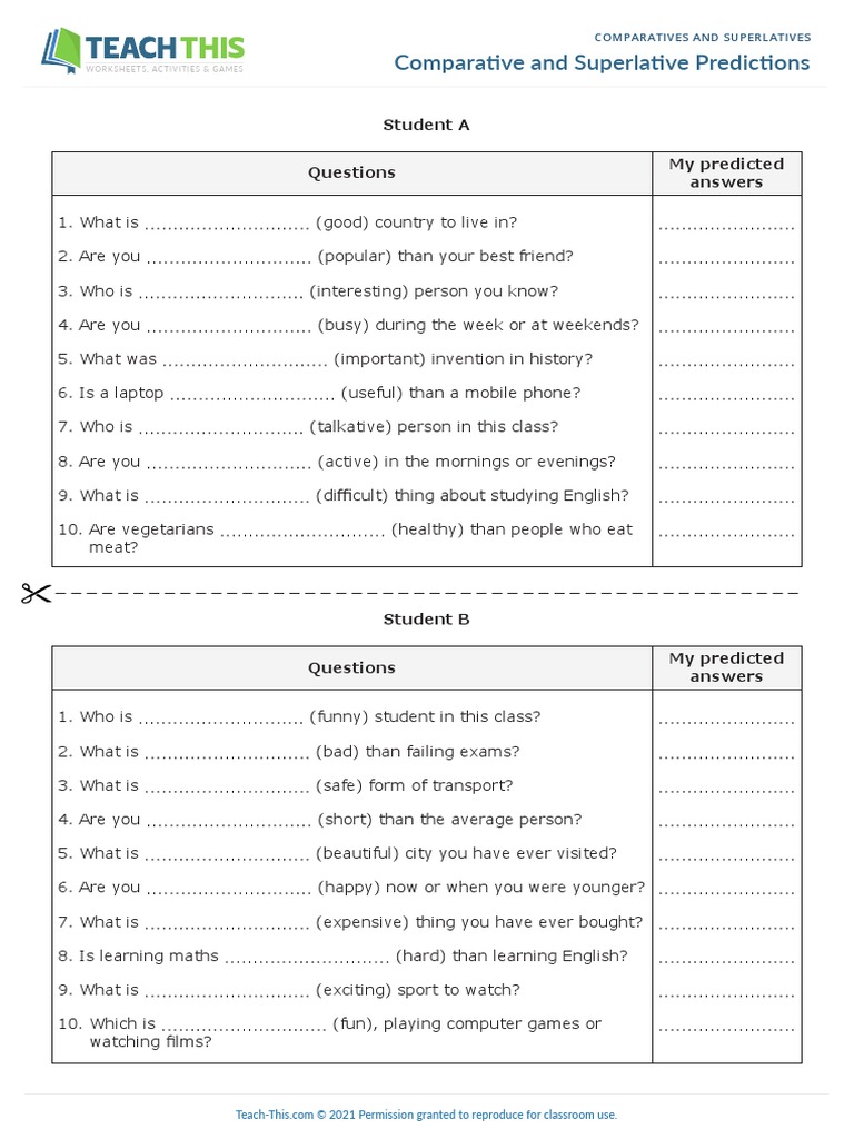Comparative And Superlative Predictions Pdf