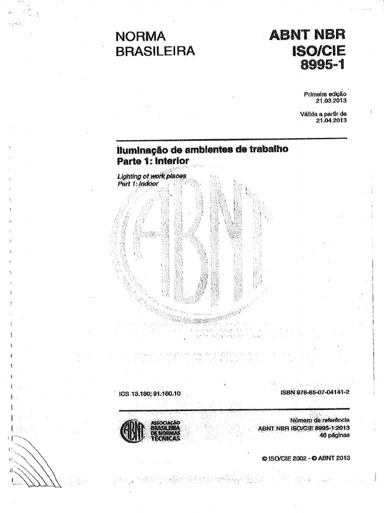 NBR ISO 8995 Iluminacao | PDF