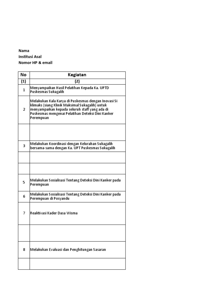 Rtl Deteksi Dini Bapelkes Cikarang | PDF