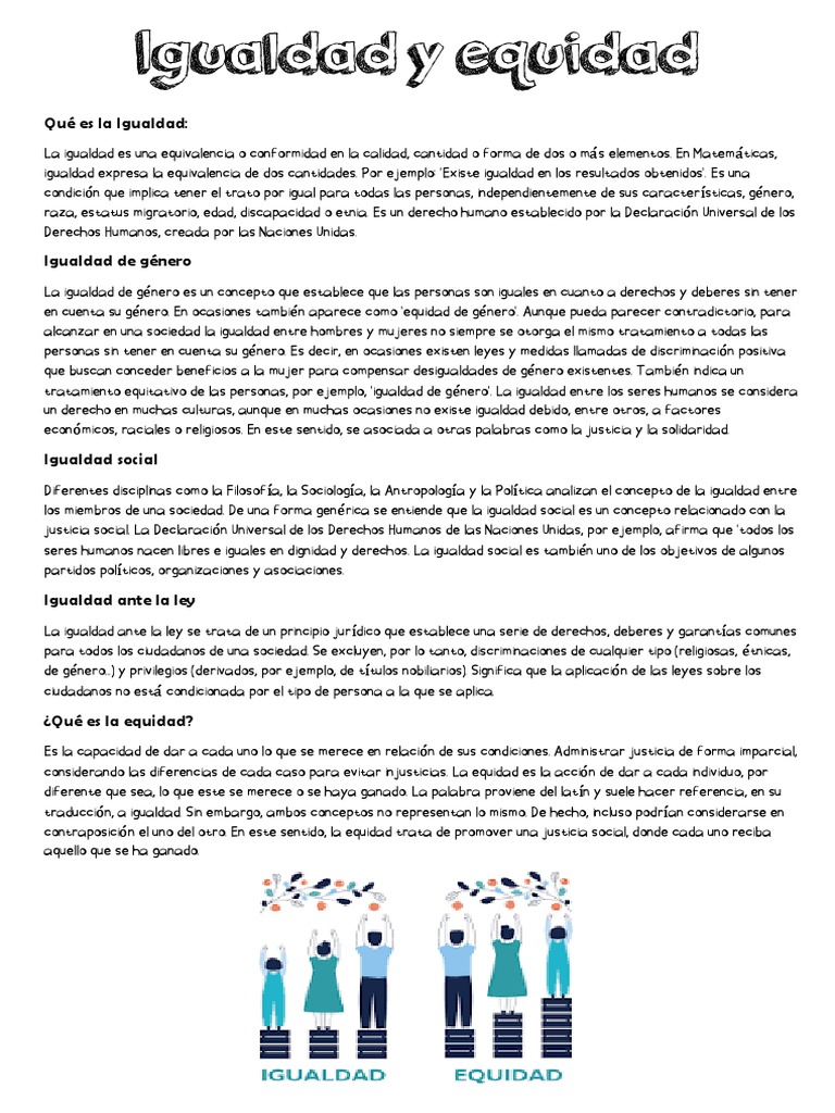 Igualdad y Equidad | PDF