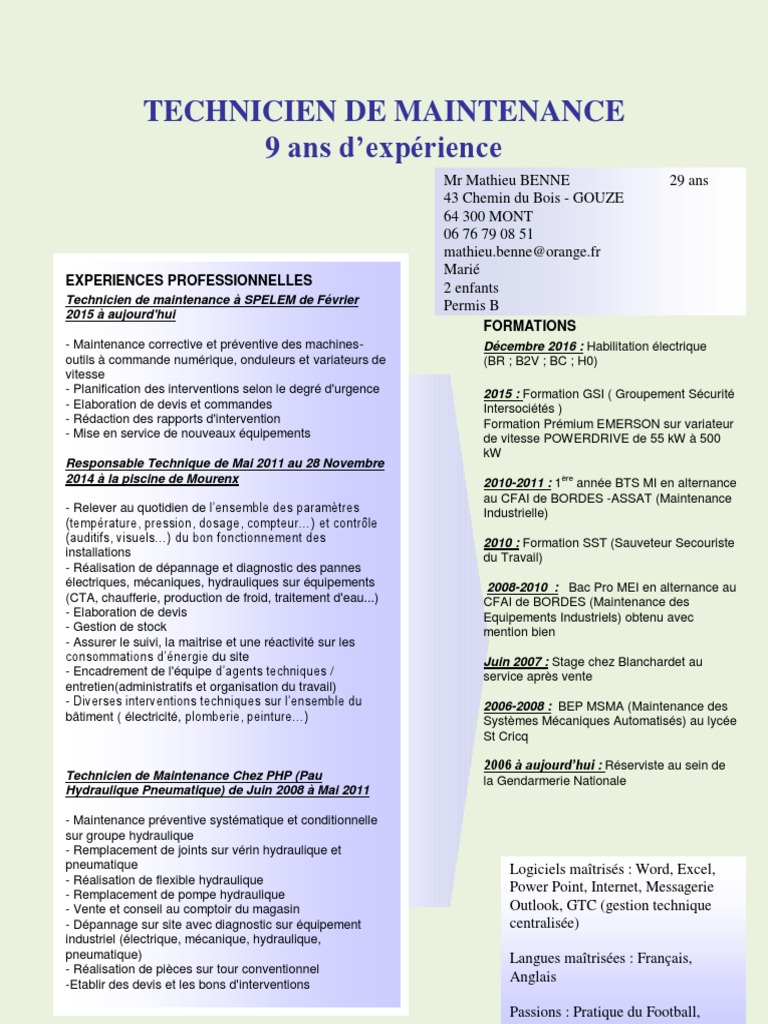 CV Mathieu BENNE | PDF