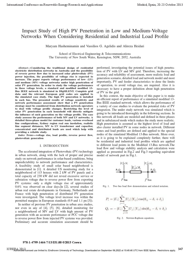Impact Study of High PV Penetration in Low and Medium-Voltage Networks ...