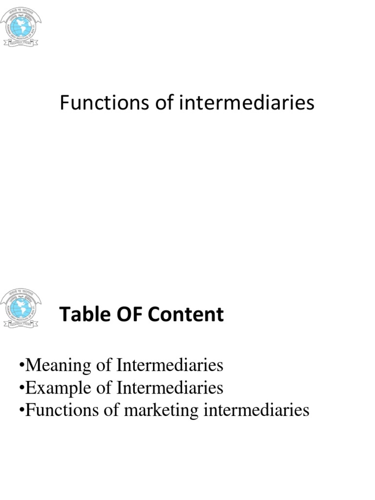 Functions of Intermediaries | PDF | Marketing | Private Sector